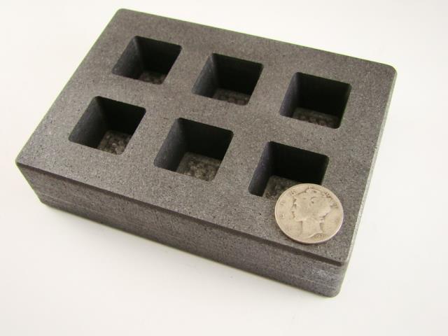 High Density Graphite Cube Mold 3oz Gold Bar Silver 6-Cavities Copper ...