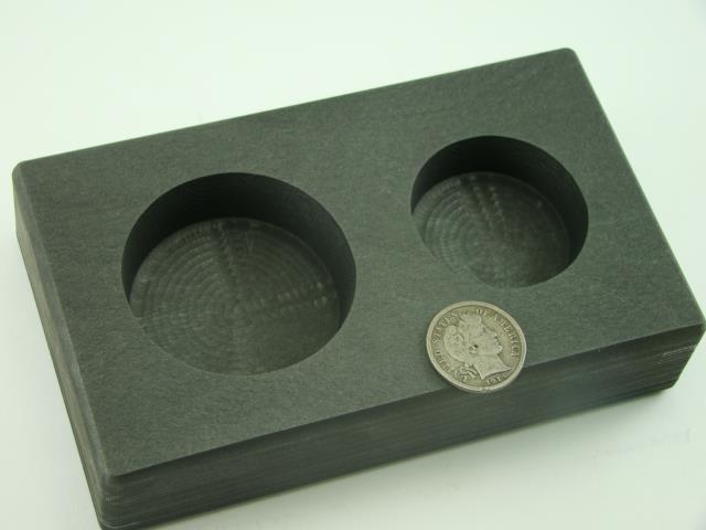 5 oz & 10 oz Round Gold Bar High Density Graphite Mold Combo - Silver ...