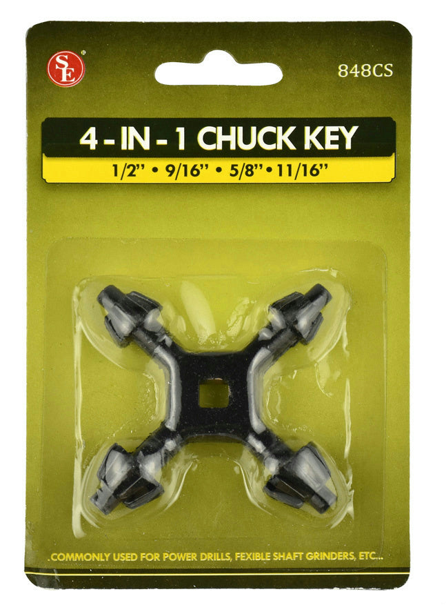 4-Way Chuck Key 1/2" 9/16" 5/8" & 11/16" Power Drills, Flexible Shaft ...